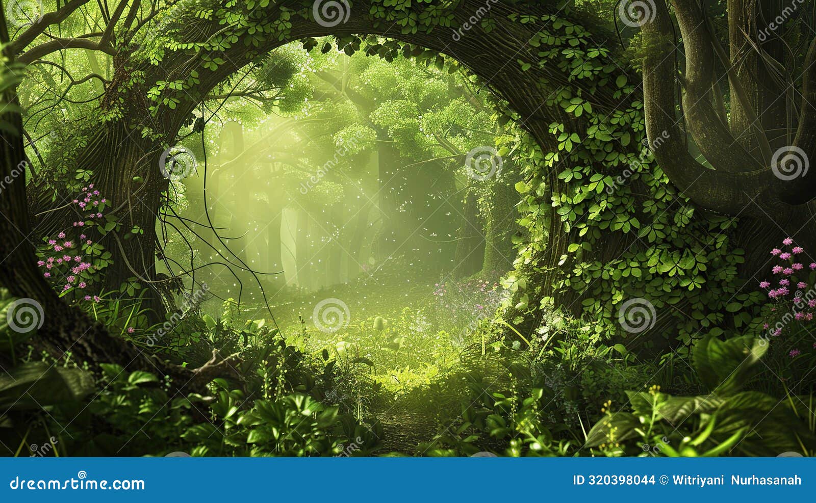 Enchanted Arch, Vine Covered Passage in Fantasy Forest. Generative Ai ...