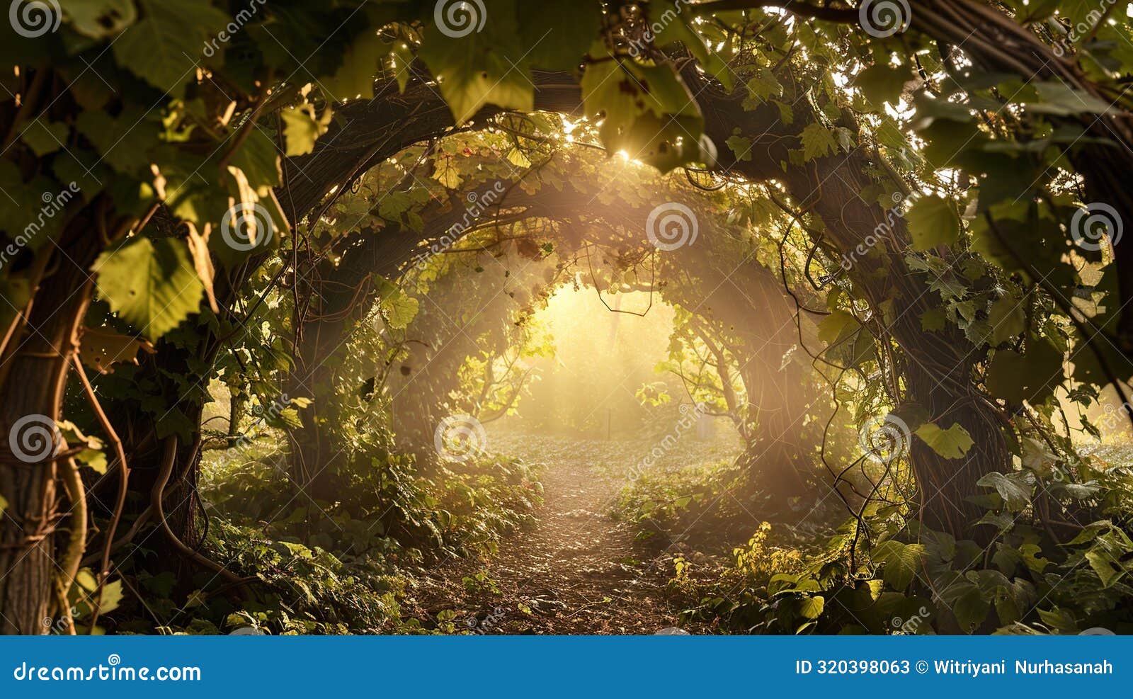 Enchanted Arch, Vine Covered Passage in Fantasy Forest. Generative Ai ...