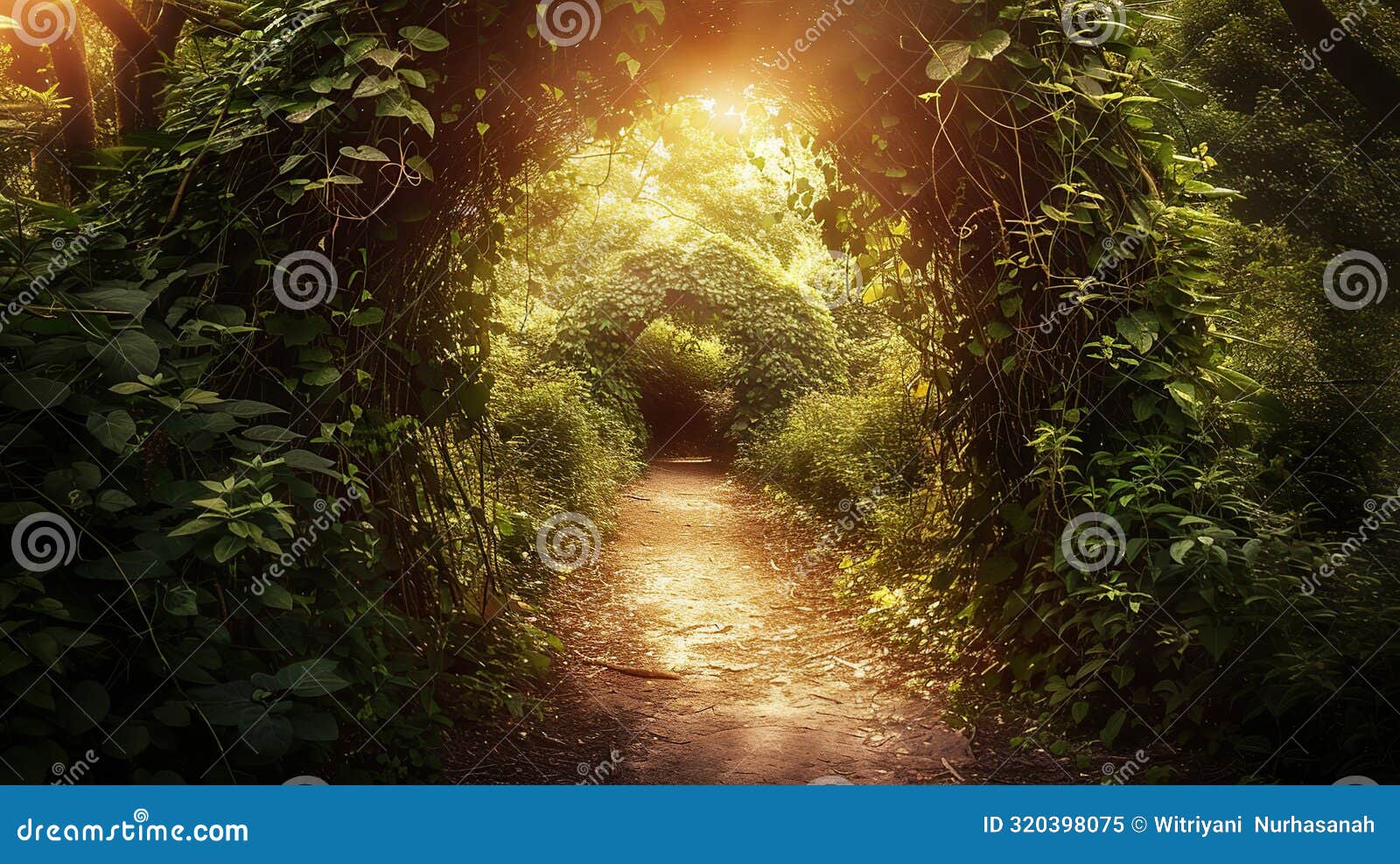 Enchanted Arch, Vine Covered Passage in Fantasy Forest. Generative Ai ...
