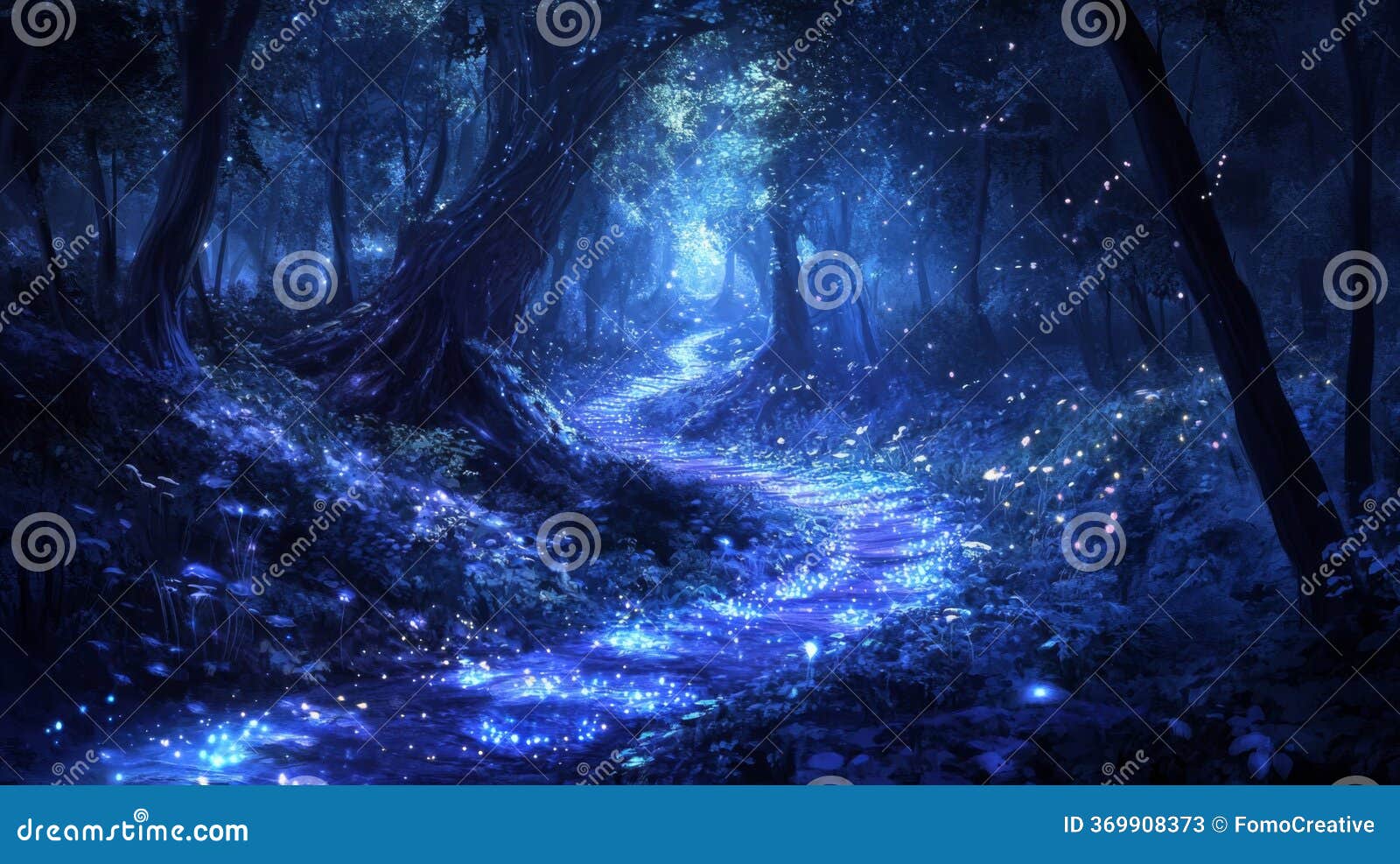 Enchanted Blue Background With Golden Confetti Sparkle And A Magical ...