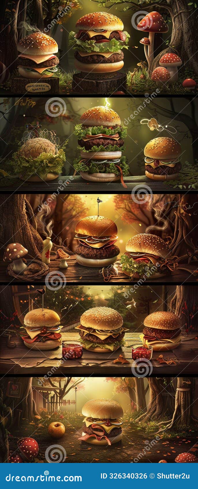 An Enchanted Book Where Each Page is a Different Burger Adventure Stock ...