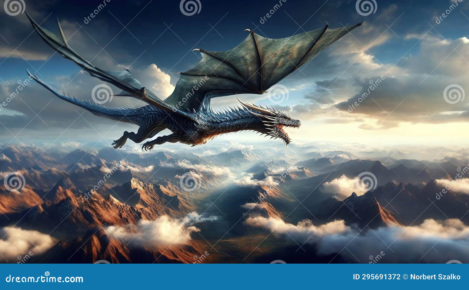 Enchanted Castle with Dragons - AI Generated Illustration, Realistic ...