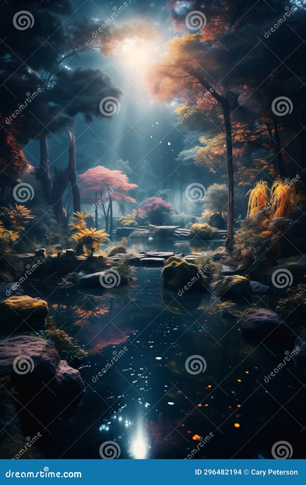 Enchanted Dreamscape: a Serene Journey through a Lush Forest Jun Stock ...