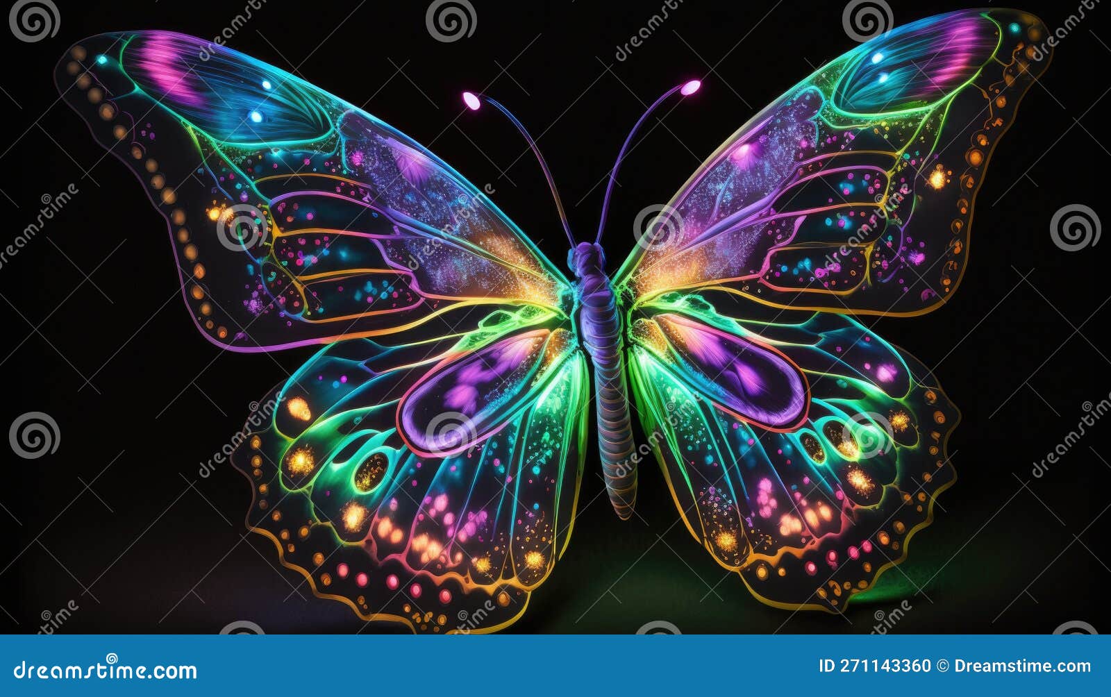 The Enchanted Flight of the Mystic Butterfly. Generative AI Stock ...
