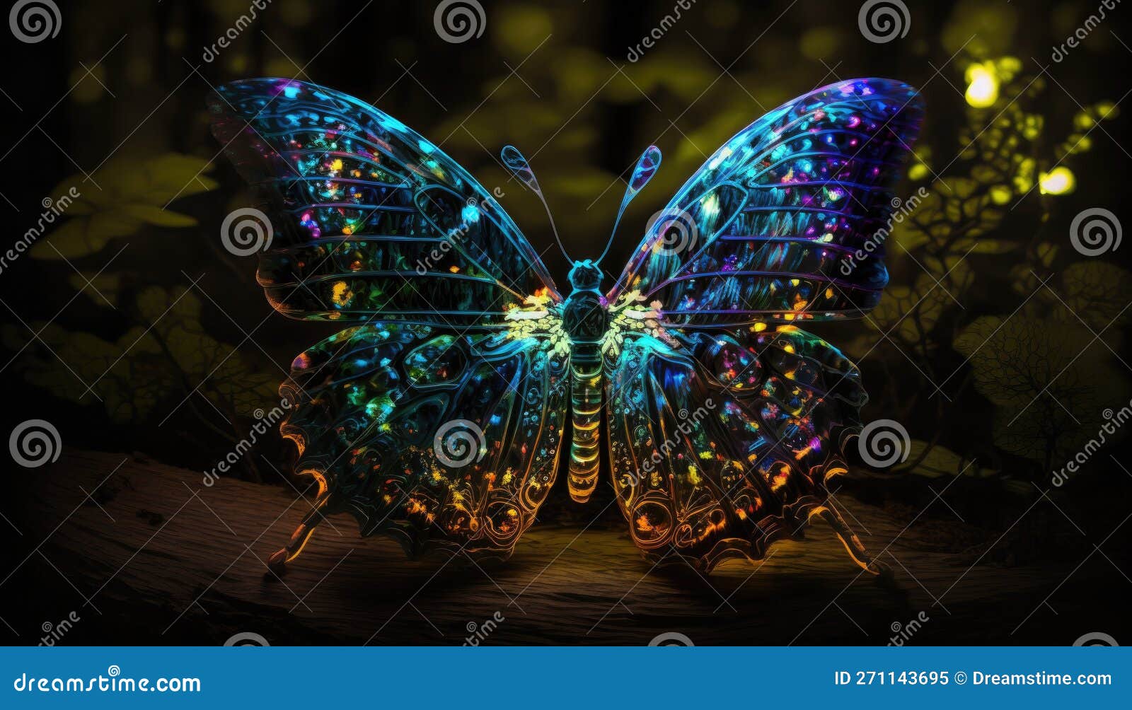 The Enchanted Flight of the Mystic Butterfly. Generative AI Stock ...