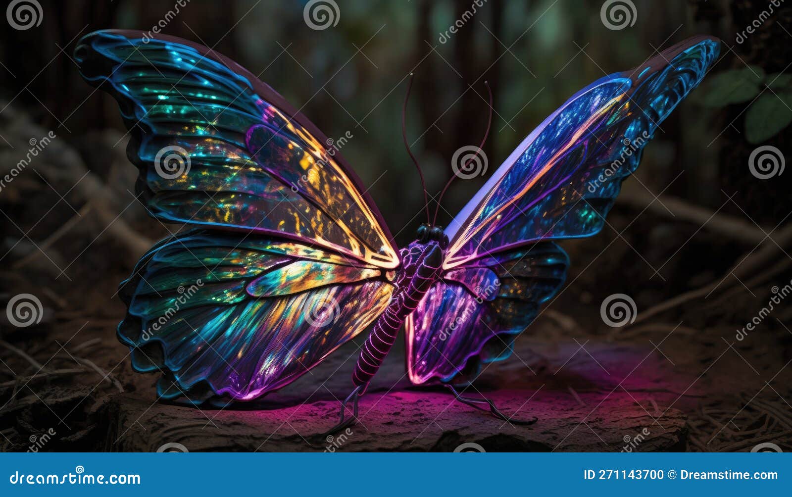 The Enchanted Flight of the Mystic Butterfly. Generative AI Stock ...