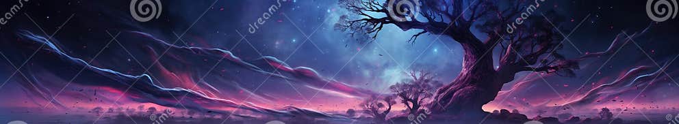 Enchanted Forest of an Alien World with Celestial Moons in the Sky ...