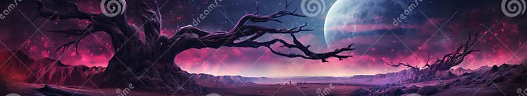 Enchanted Forest of an Alien World with Celestial Moons in the Sky ...