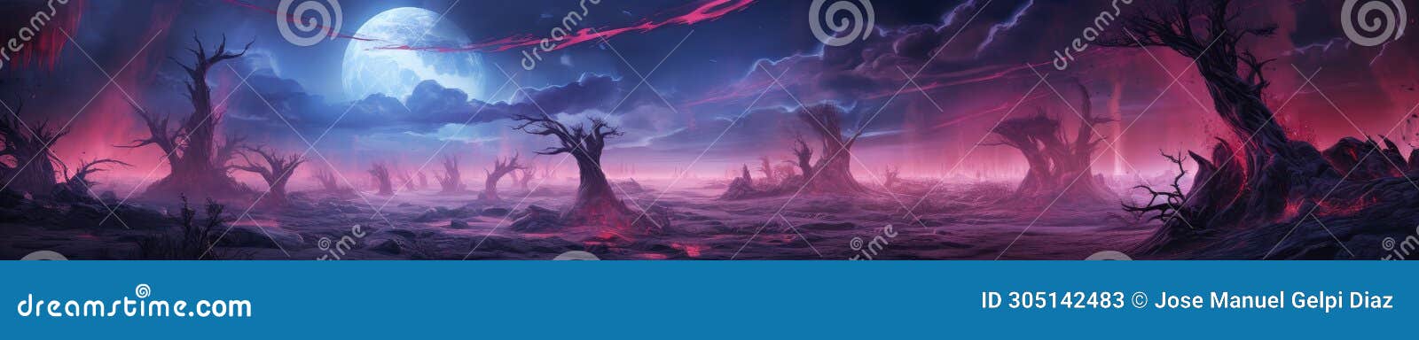 Enchanted Forest of an Alien World with Celestial Moons in the Sky ...