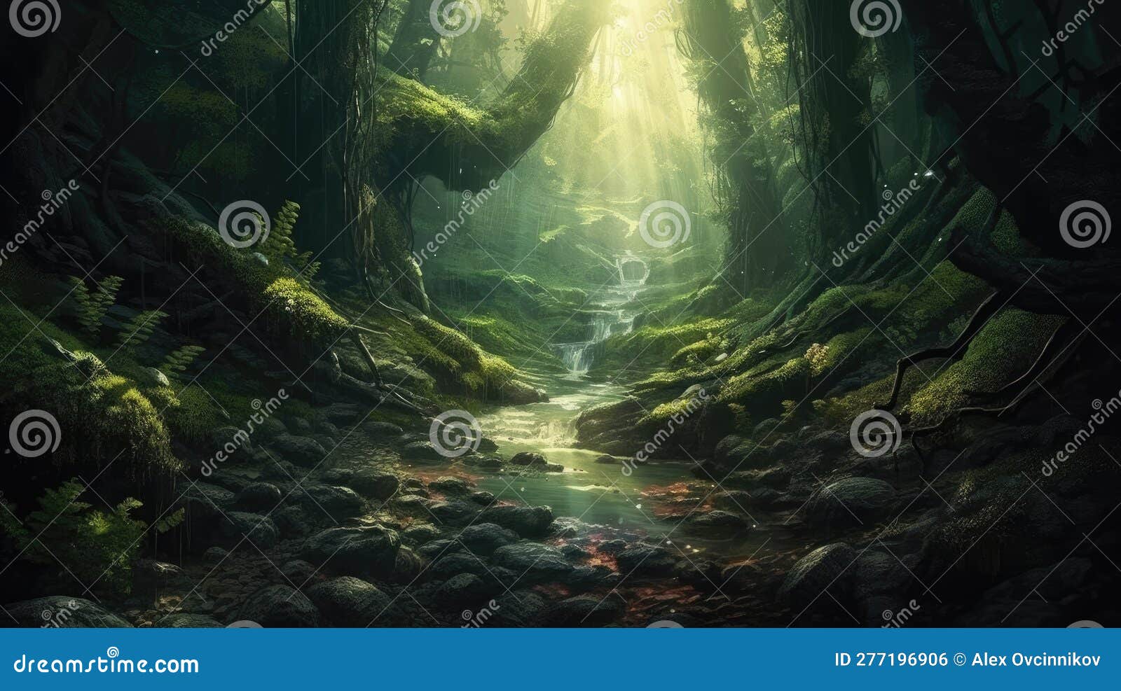 Enchanted Forest Backdrop for Fantasy Video Games. Stock Illustration ...