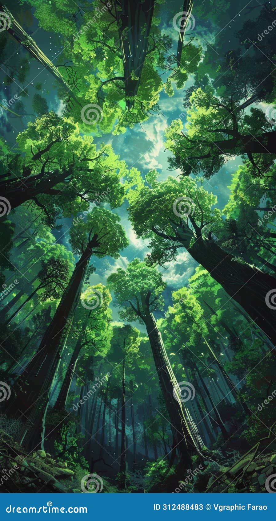 Enchanted Forest Canopy View Stock Image - Image of sunlight, natural ...