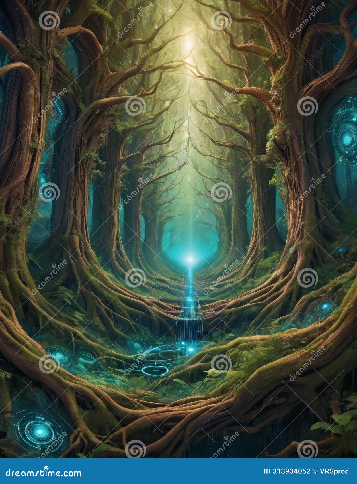 Enchanted Forest Corridor stock photo. Image of magical - 313934052