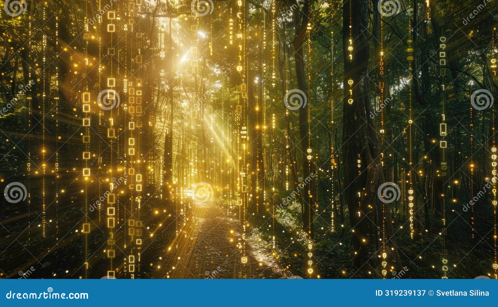 Enchanted Forest with Data Streams Illustrates the Fusion of Nature and ...