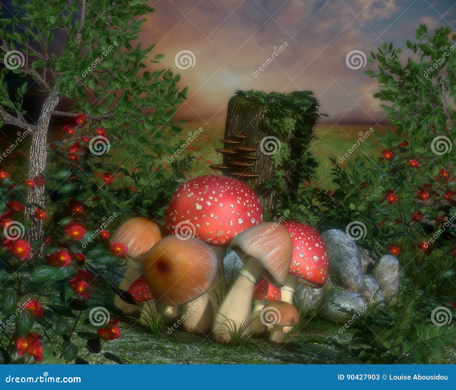 Enchanted Forest stock illustration. Illustration of fairy - 90427903