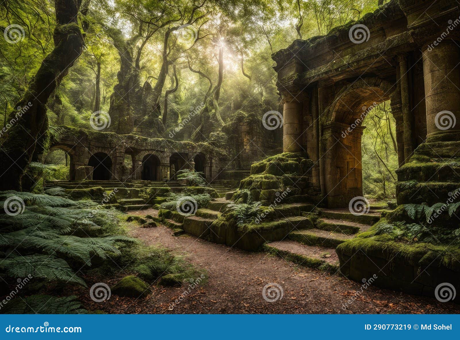 An Enchanted Forest Filled with Magical Creatures and Ancient Ruins ...