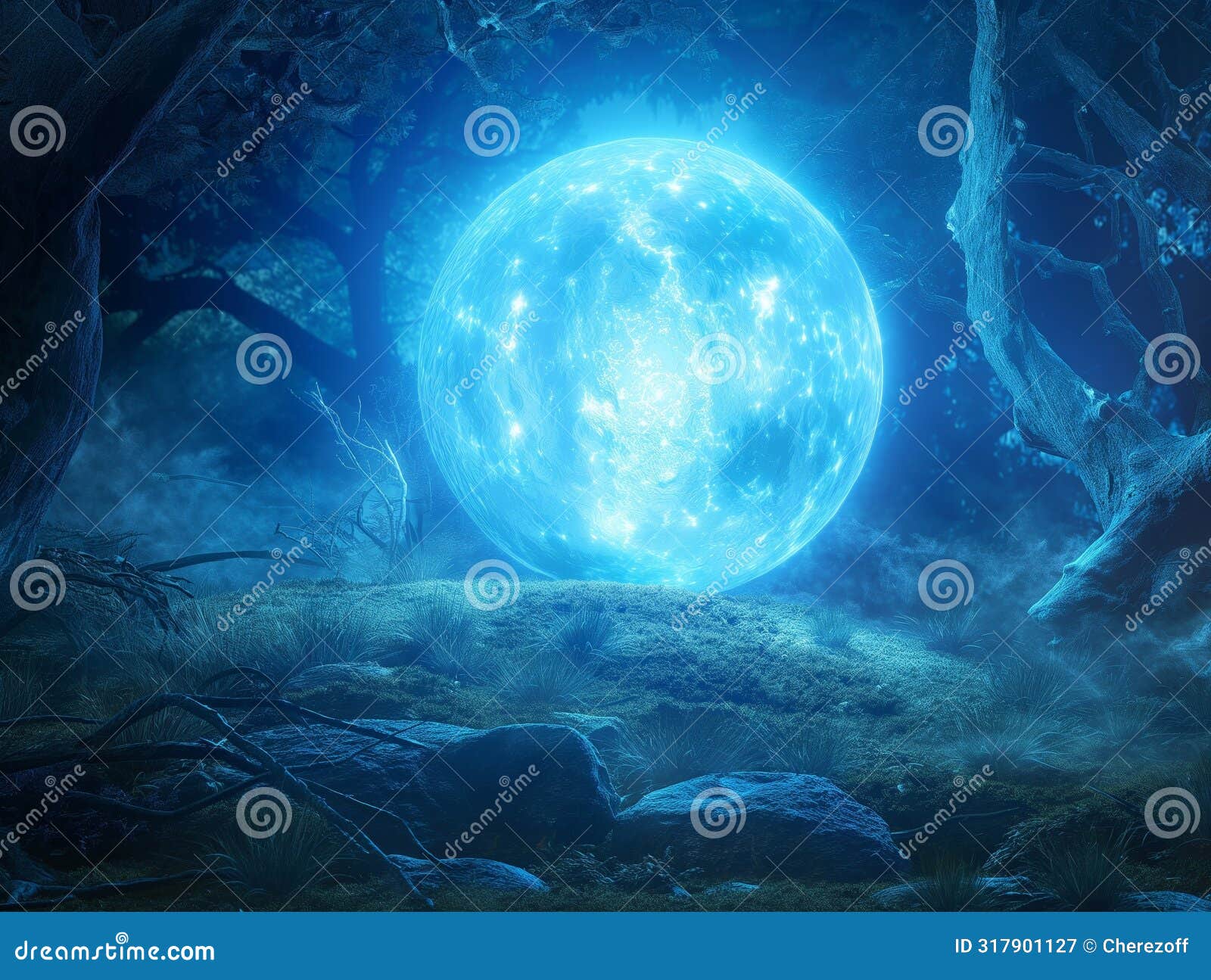 Enchanted Forest Glowing Orb Stock Image - Image of magic, enchanted ...