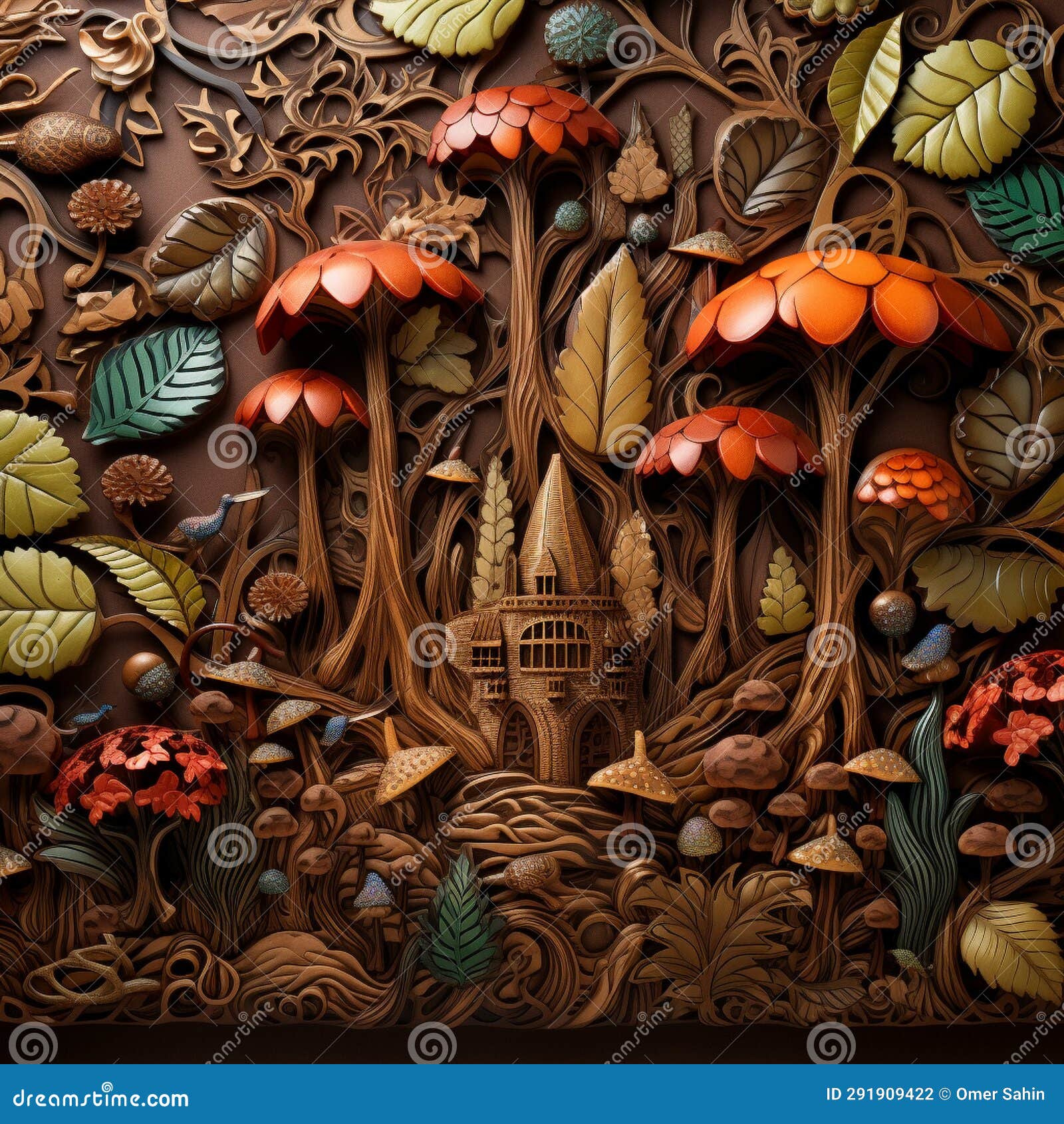 Enchanted Forest Made of Whimsical Leather Textures Stock Photo - Image of foliage, visually ...