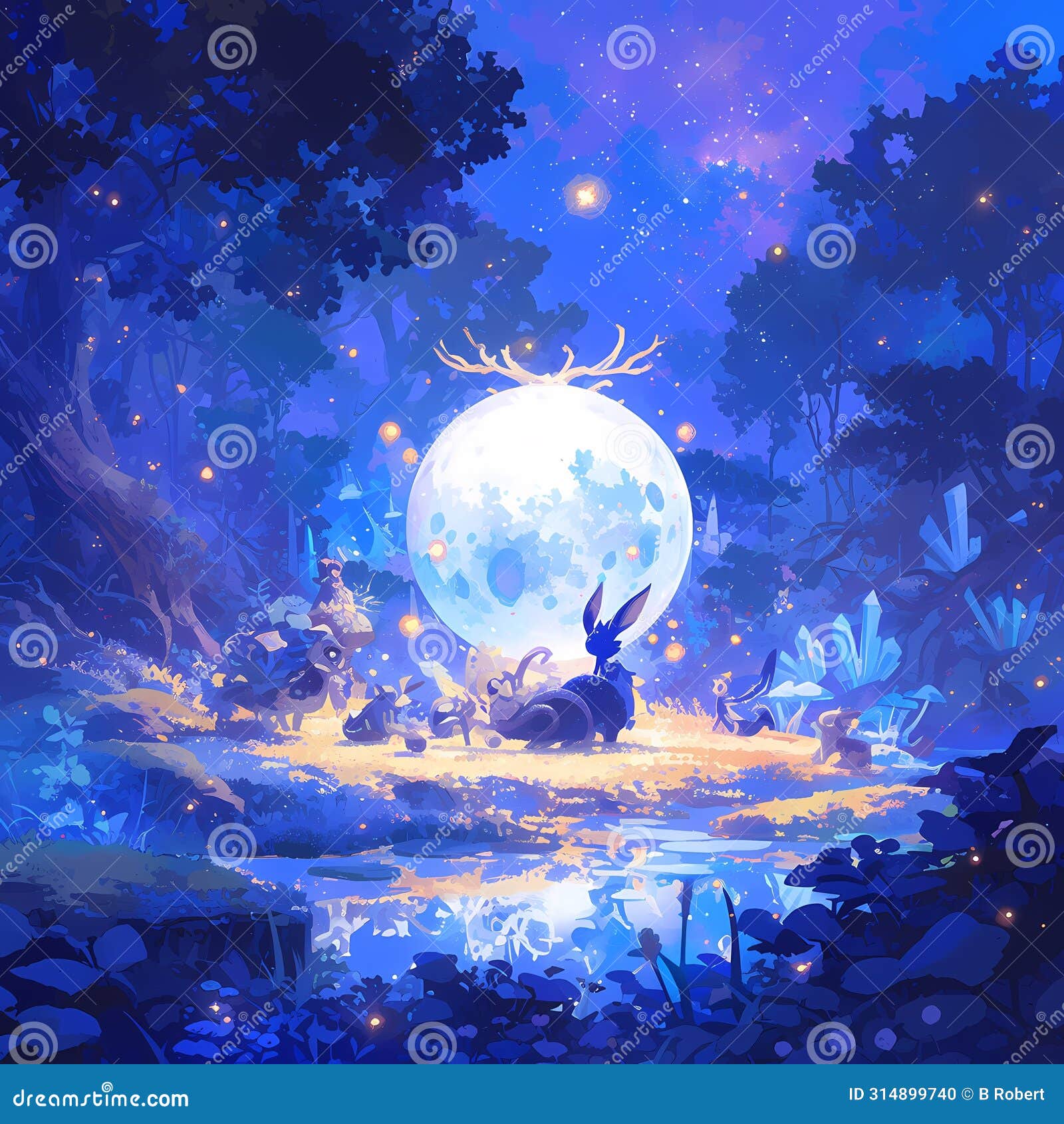 Forest At Midnight: A Hyper-detailed Rendering Of Eerily Realistic ...