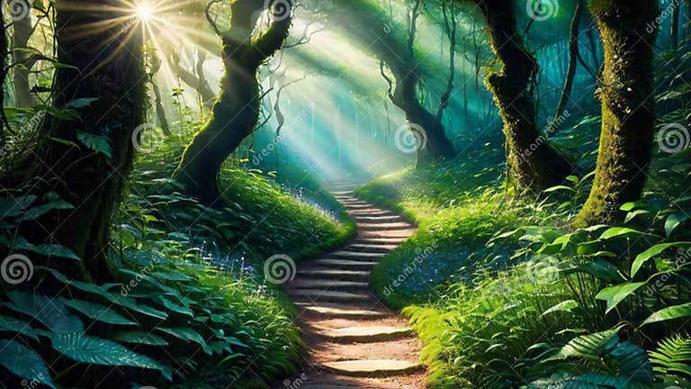 Enchanted Forest Path, Follow a Winding Path through an Enchanted ...