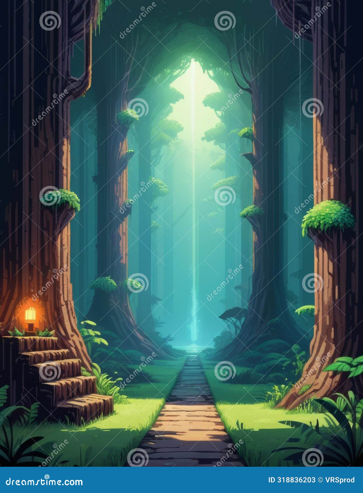 Enchanted Forest Path Illuminated by Sunlight Stock Image - Image of ...