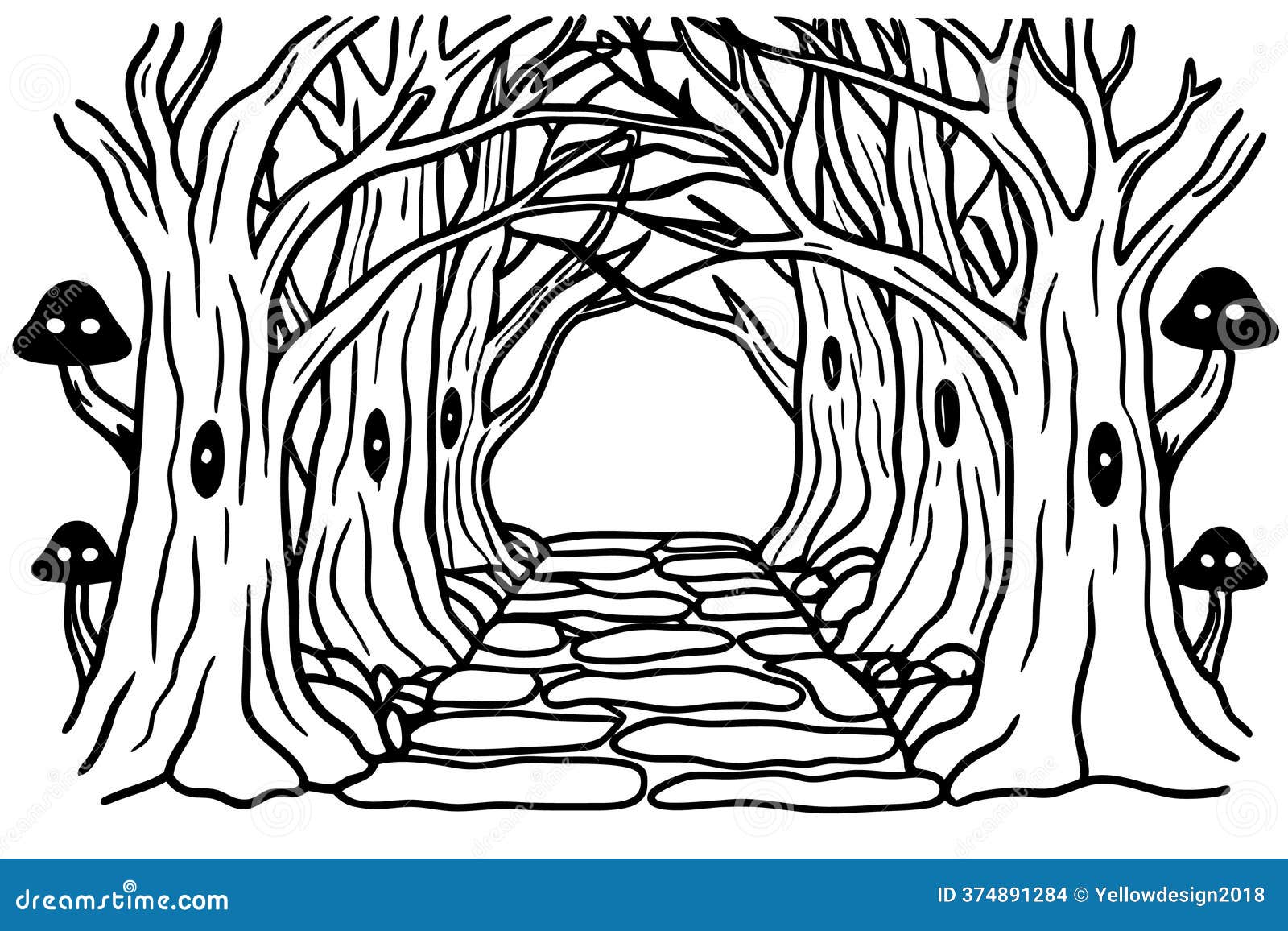 Mysterious Trees Sticking Out Of The Ocean Royalty-Free Cartoon ...