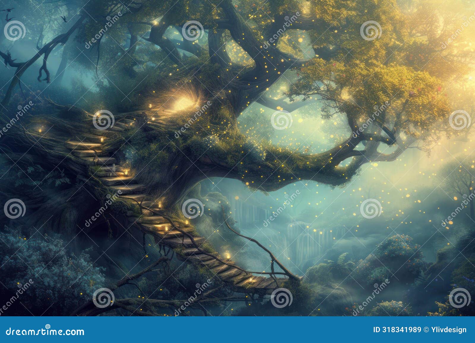 Enchanted Forest Path at Twilight Stock Image - Image of mysterious ...