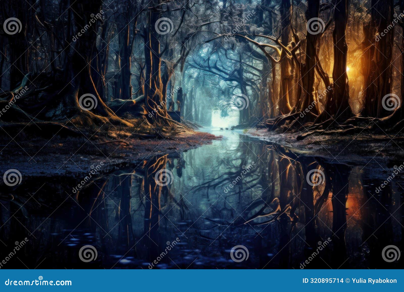 Enchanted Forest Path at Twilight Stock Photo - Image of natural ...