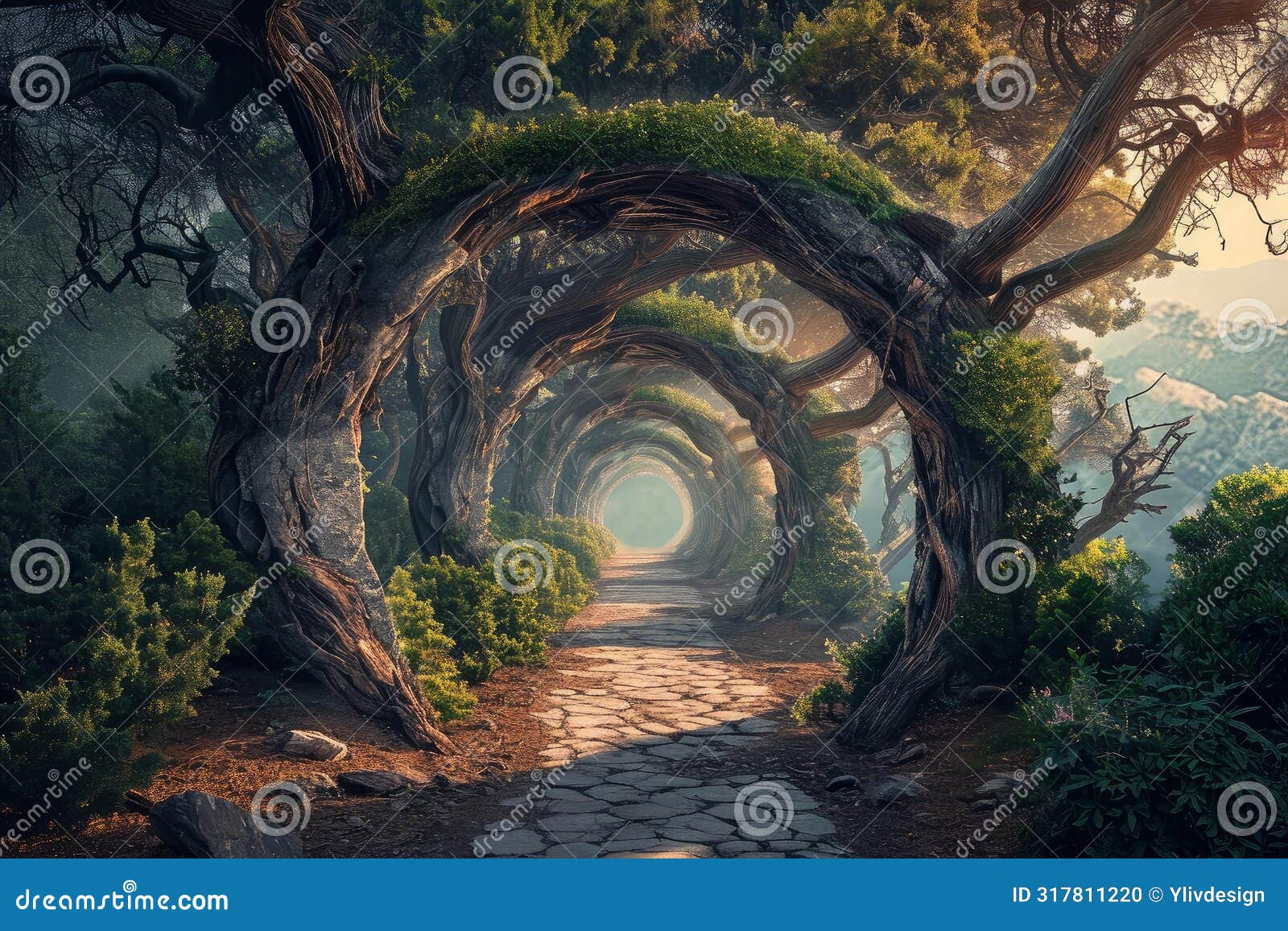 Enchanted Forest Pathway at Dusk Stock Photo - Image of pathway ...
