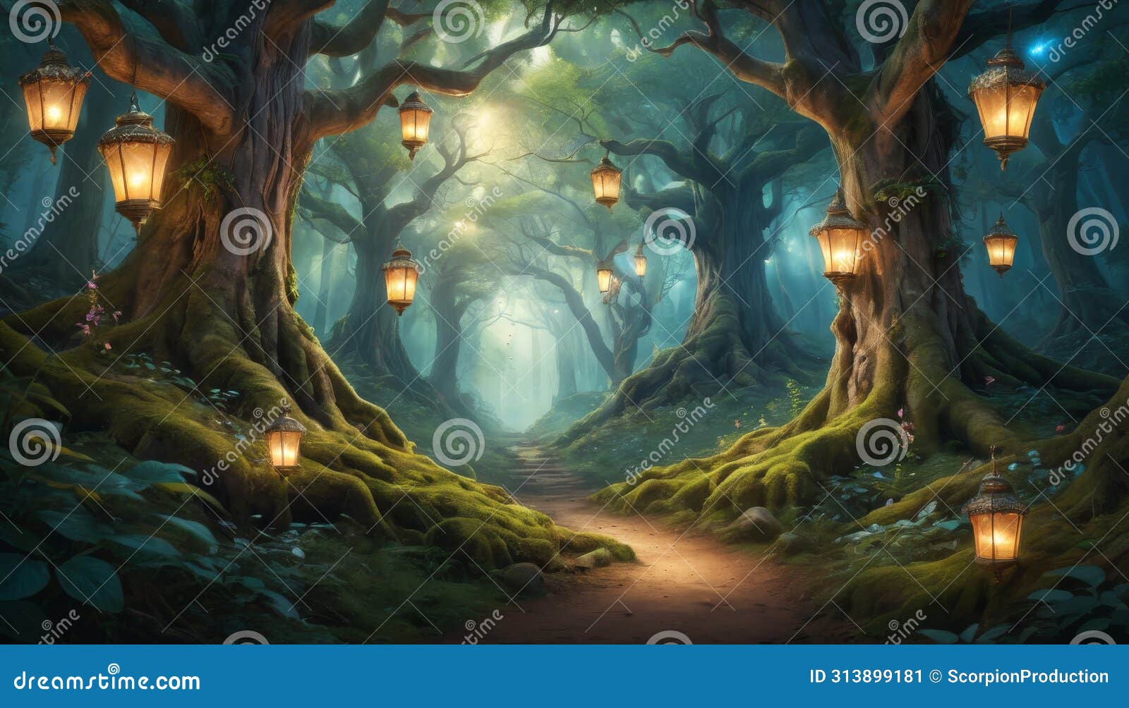Enchanted Forest Pathway stock image. Image of fantasy - 313899181