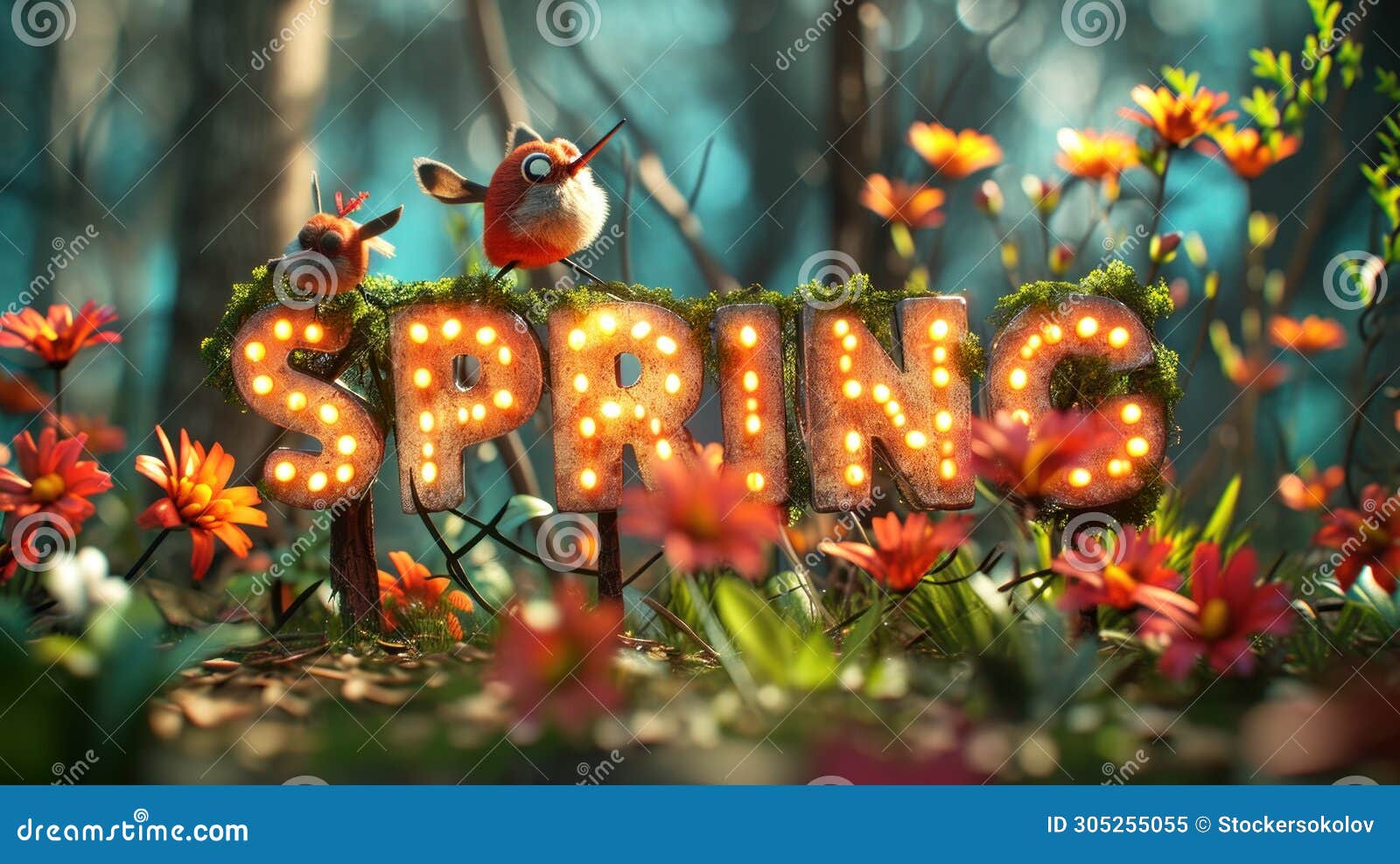 Enchanted Forest Spring Sign Stock Image - Image of fairytale ...