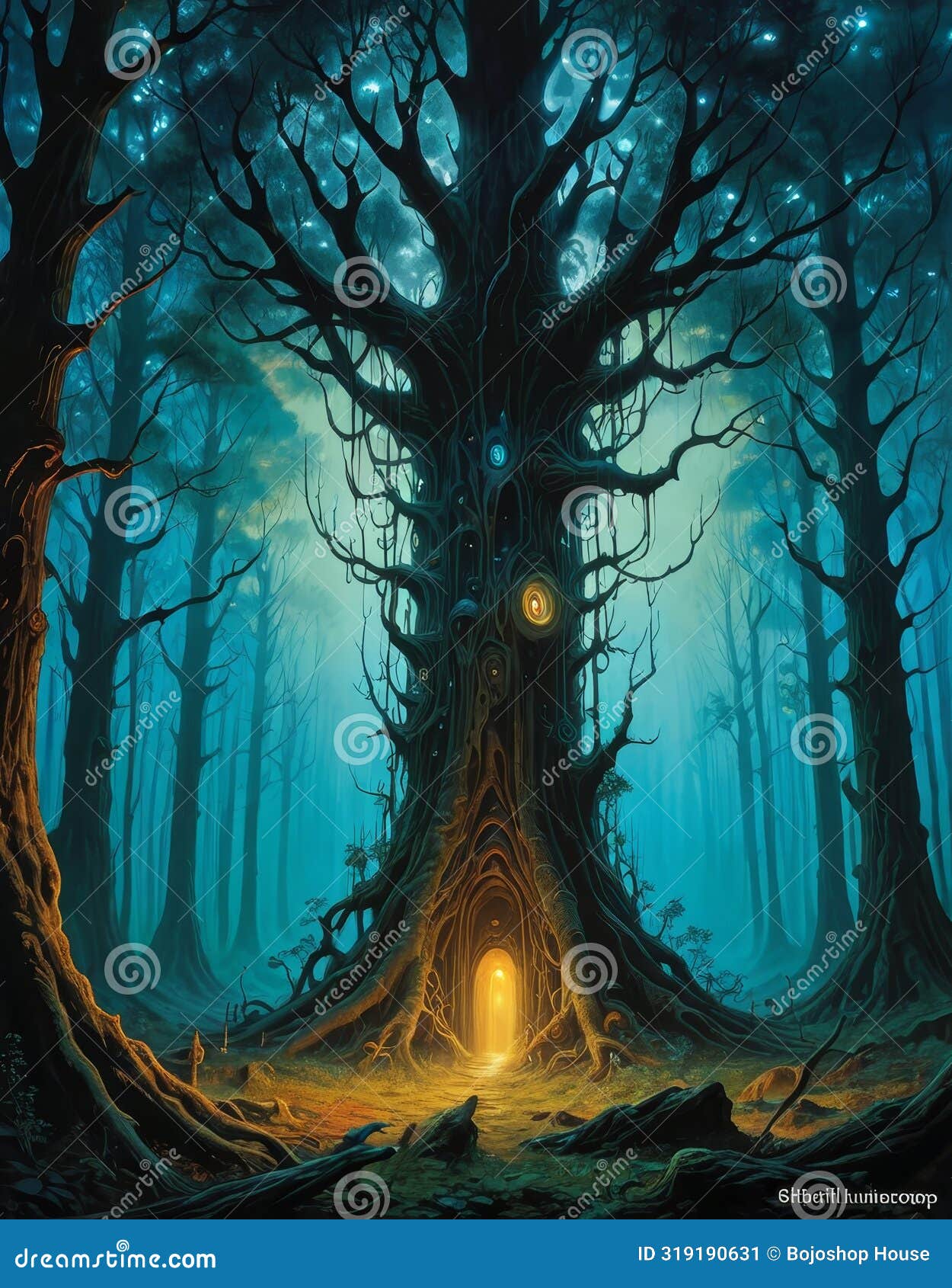 Enchanted Forest with Talking Trees and Playful Sprites Stock ...