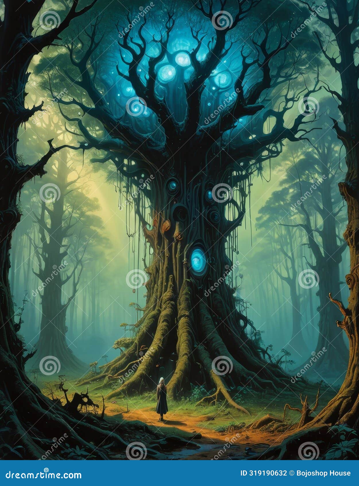Enchanted Forest with Talking Trees and Playful Sprites Stock ...