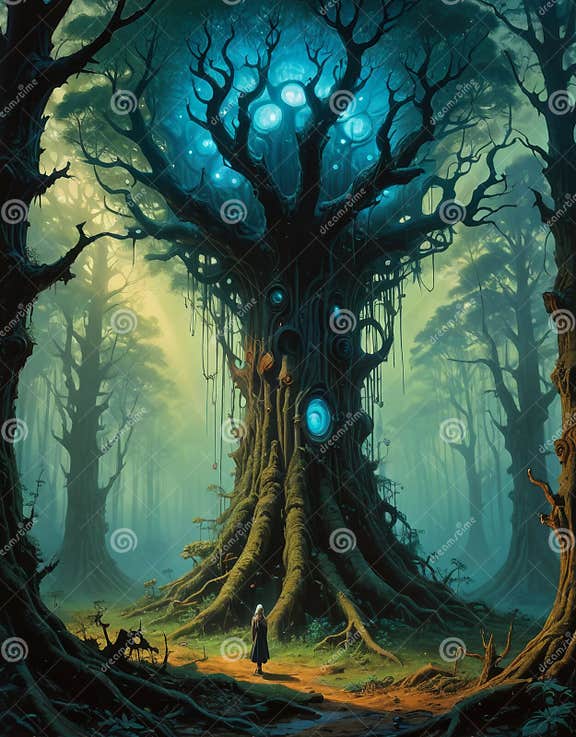 Enchanted Forest with Talking Trees and Playful Sprites Stock ...