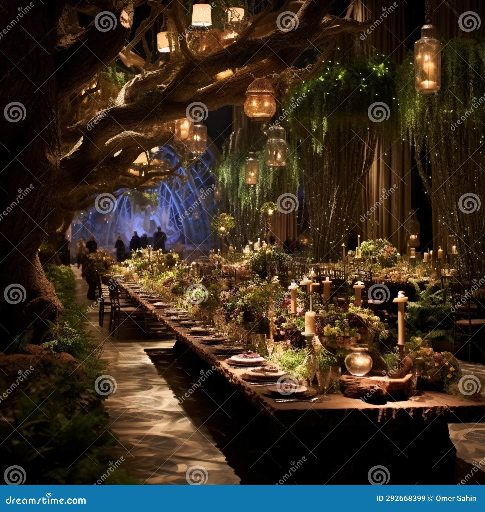 Enchanted Forest-Themed Reception Buffet Stock Image - Image of ...