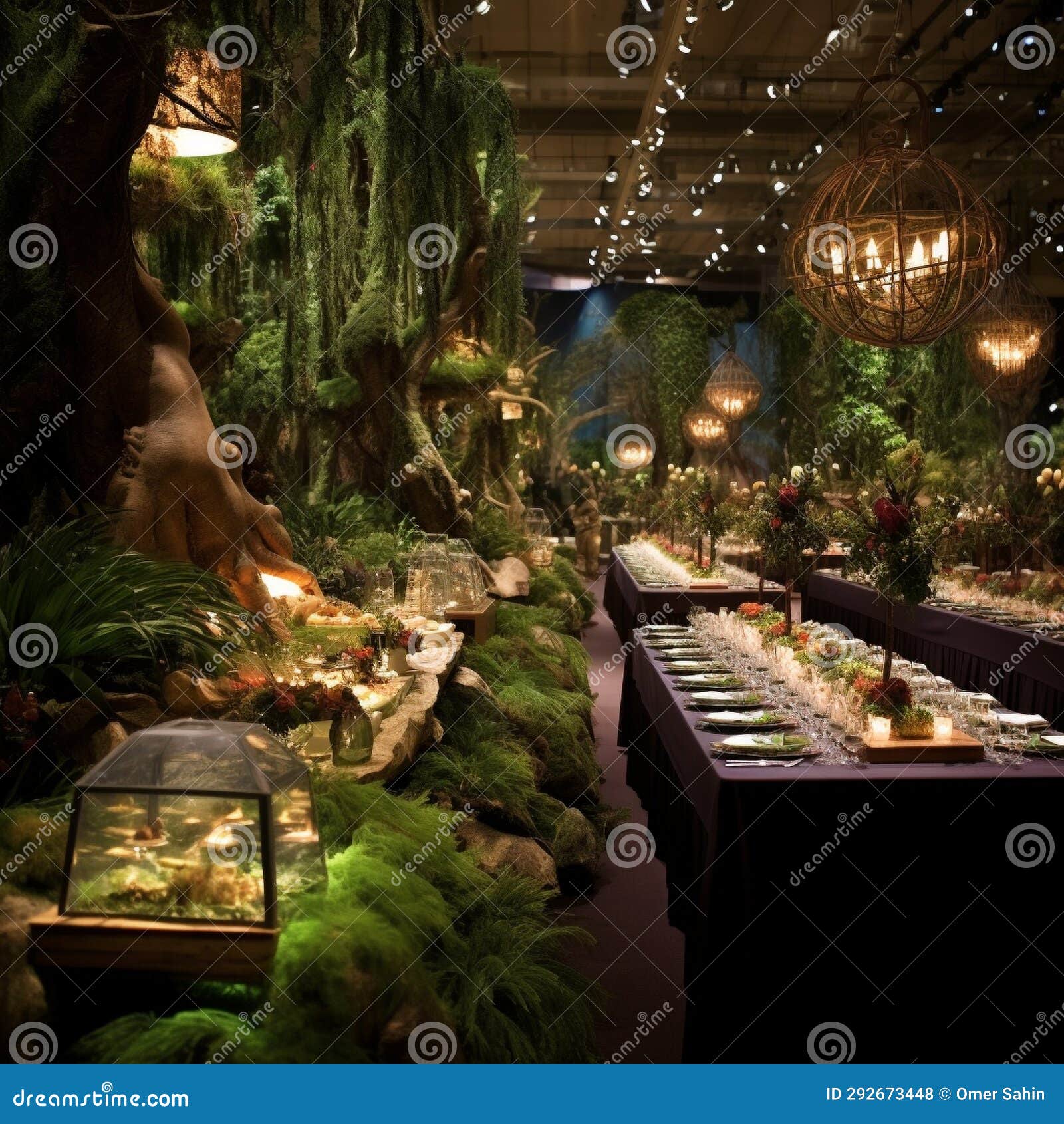 Enchanted Forest-Themed Reception Buffet Stock Photo - Image of variety ...