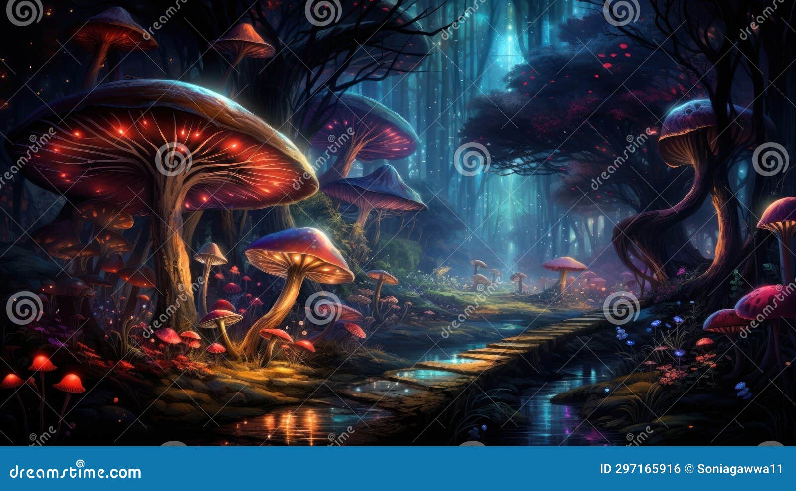 Enchanted Forest Transformed into a Psychedelic Dreamscape, with ...