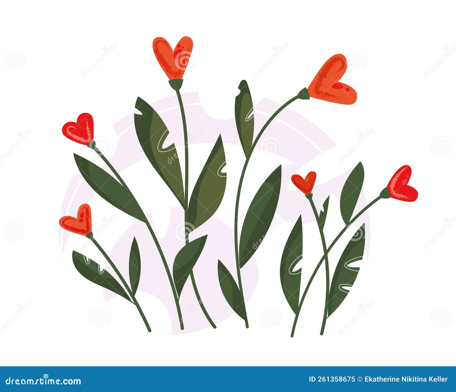 Enchanted Garden, Flowers Stylized Vector Stock Vector - Illustration ...