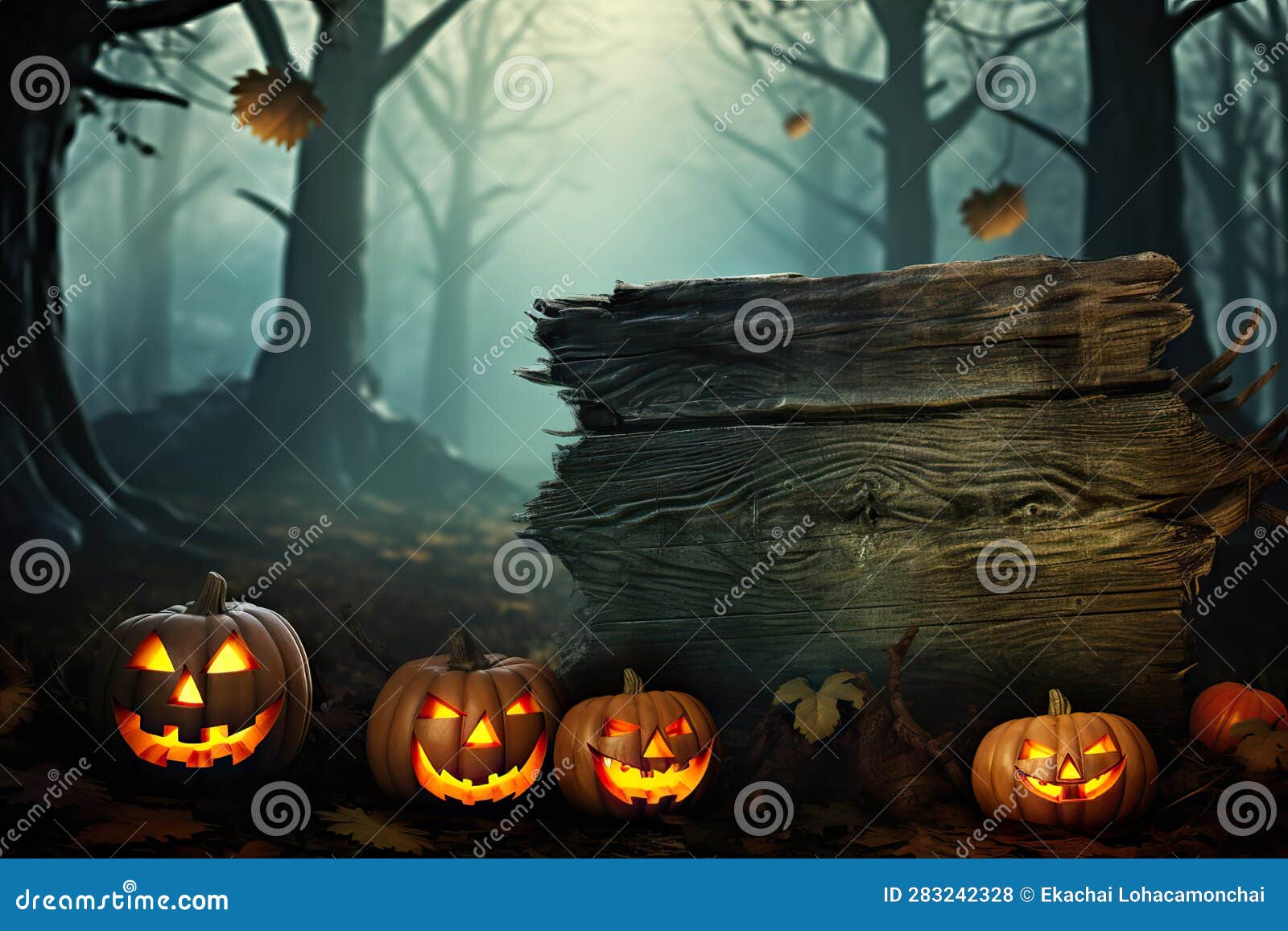 Enchanted Halloween Delight Forest Pumpkins in Captivating Design ...