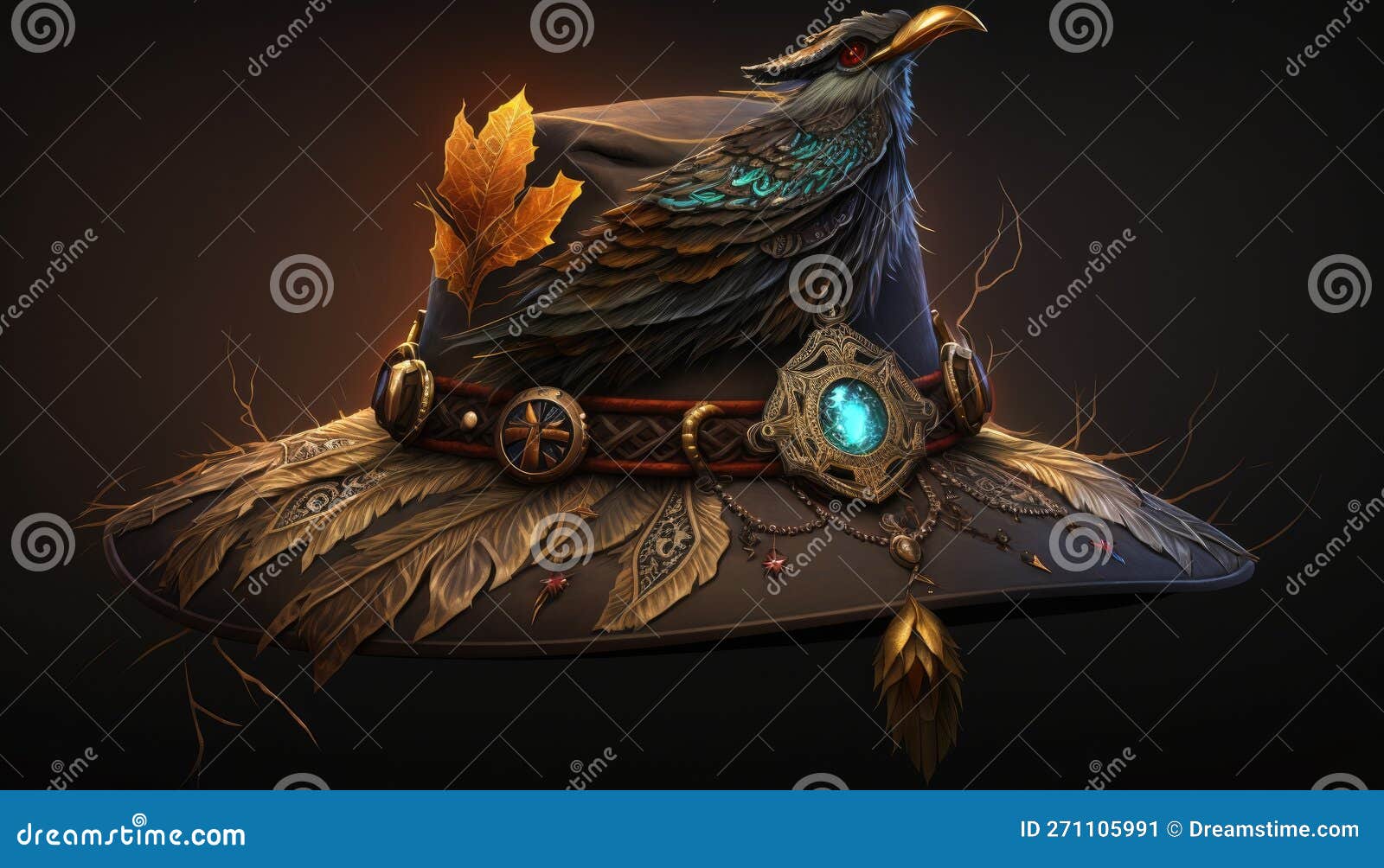 The Enchanted Hat of the Dragon Keeper. Generative AI Stock ...