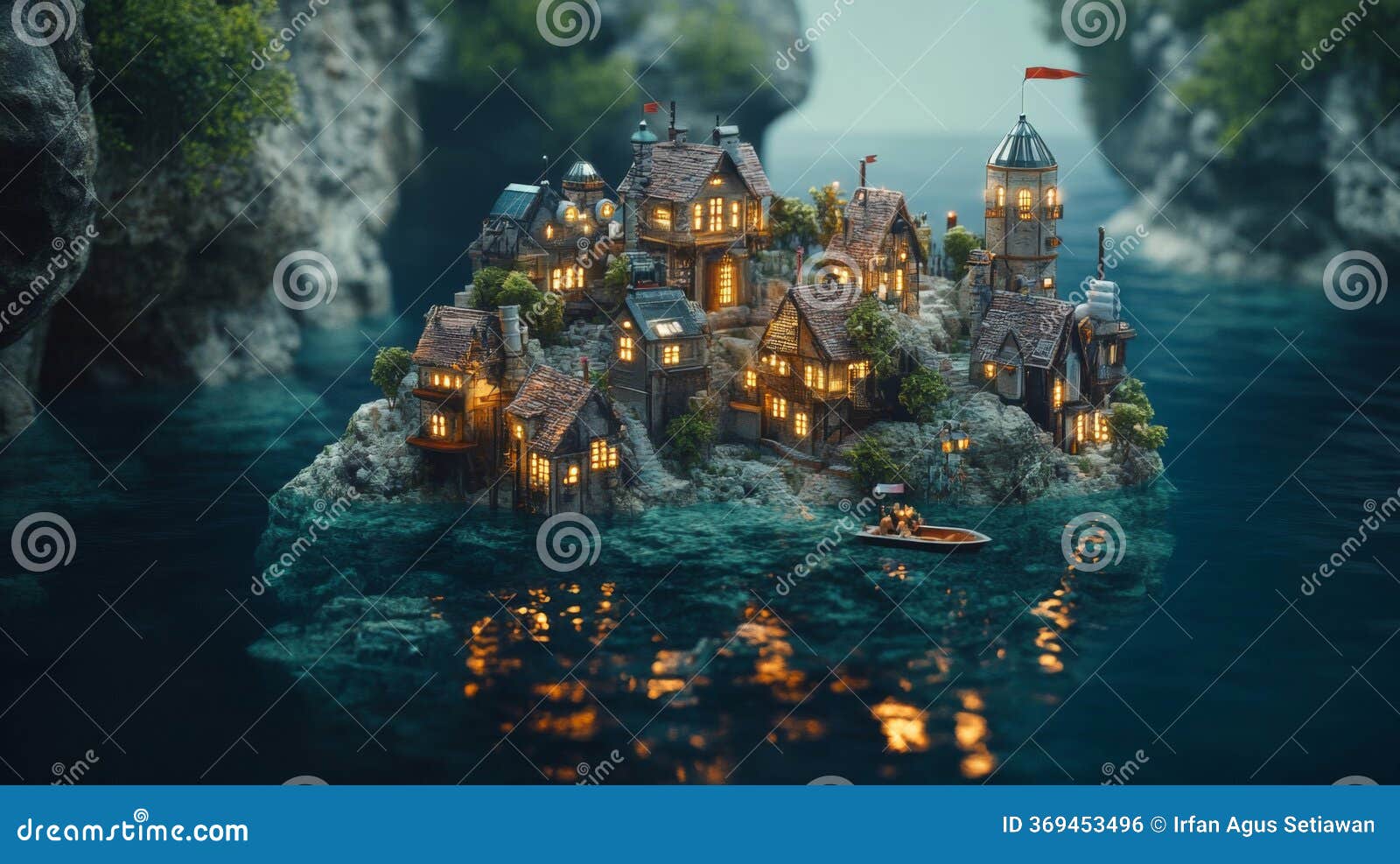 Enchanted Island Beach With Candy Decorations Stock Photo ...