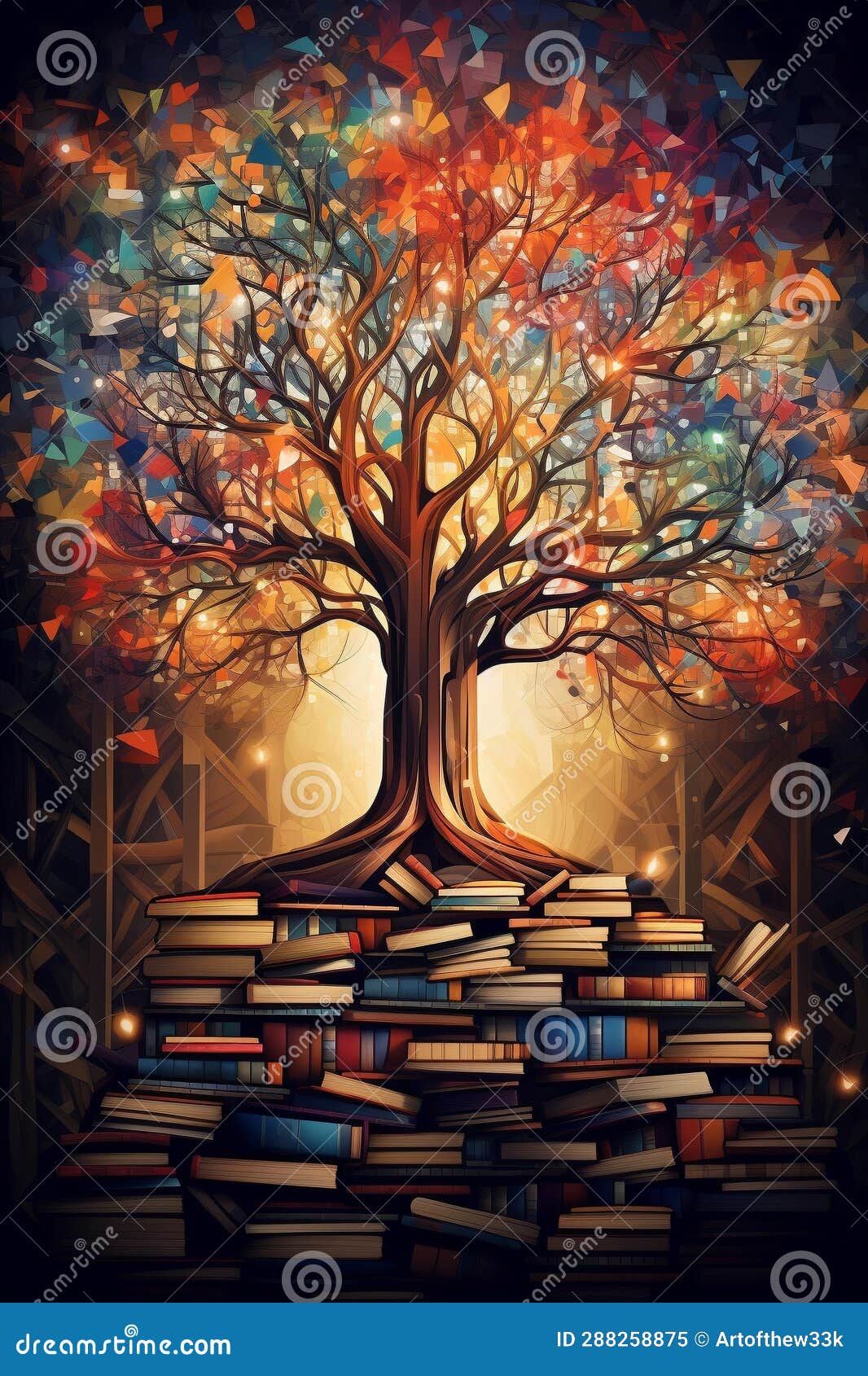 Enchanted Knowledge: a Vibrant Tree of Learning in a Library Stock ...