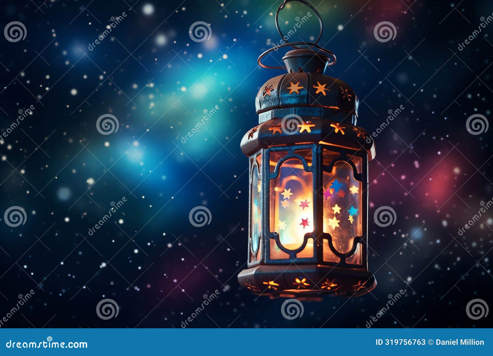 Enchanted Lantern in the Sky Fantasy Sky Night Gazing Stock ...