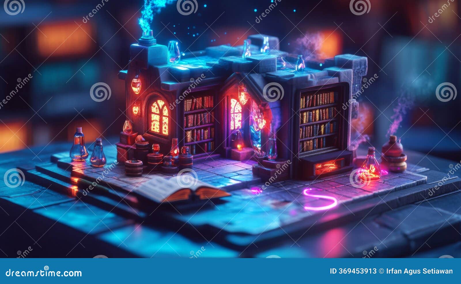 Enchanted Library Tree: A Fantasy Forest Book Nook With Animals Royalty ...