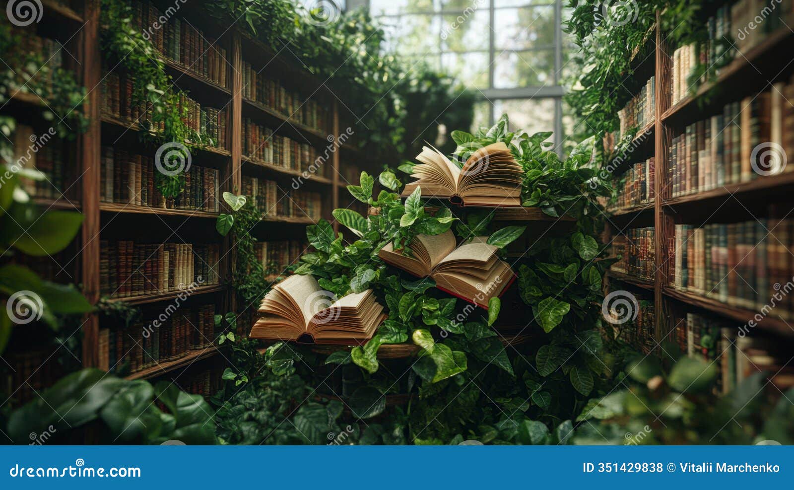 Enchanted Library: Where Fantasy And Knowledge Bloom, Generative Ai ...