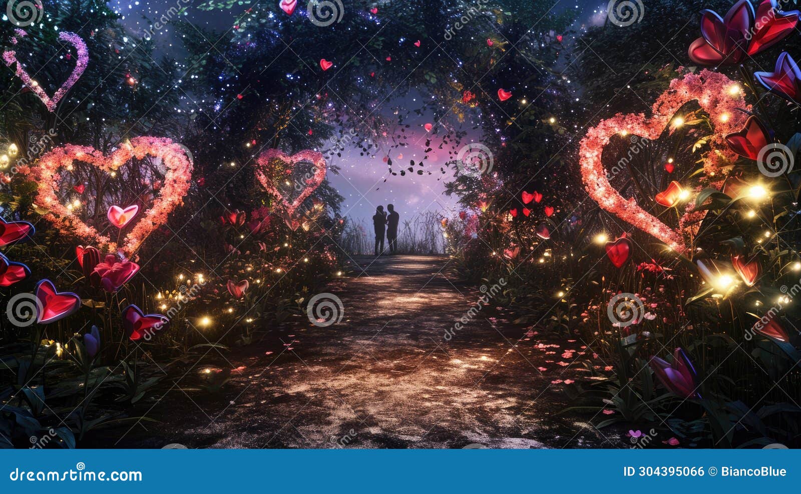 Enchanted Love Forest in Valentines Day Pragma Stock Photo - Image of ...