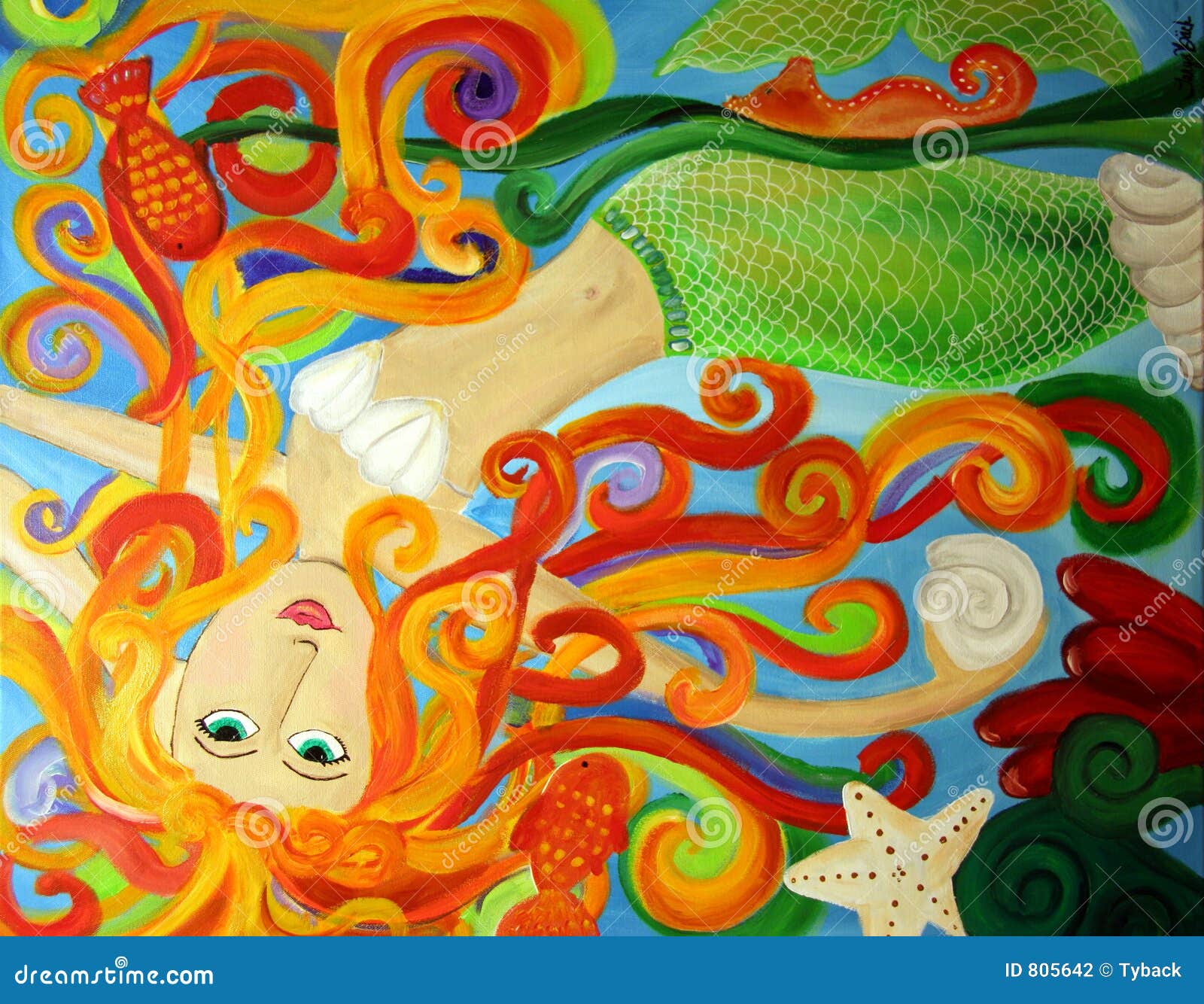 Enchanted mermaid stock illustration. Illustration of ocean - 805642