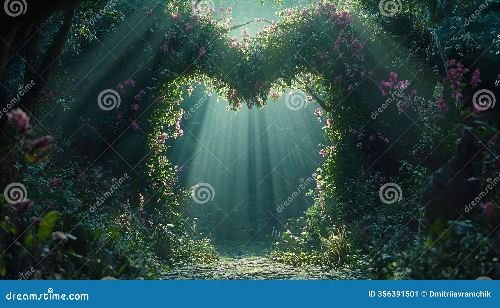 Enchanted Mirror, Gateway To a Different Realm, Shadowy Woods with an ...