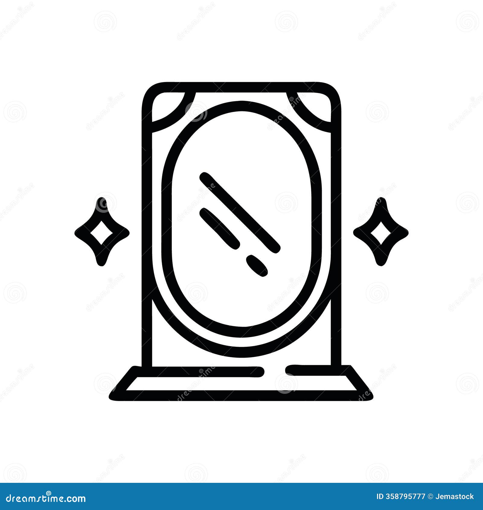 Enchanted Mirror Vector Icon Isolated On Transparent Background, Linear ...