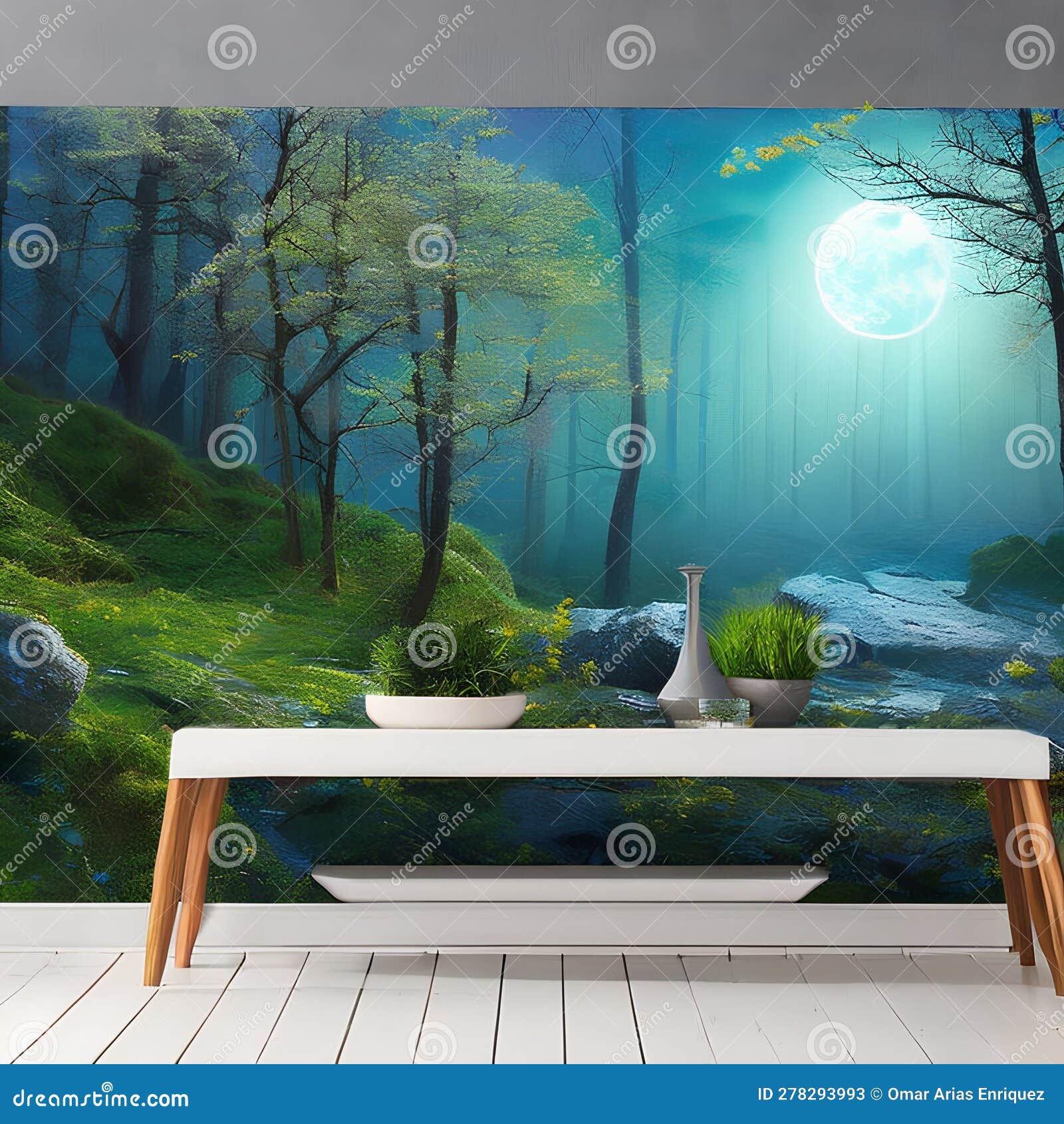 415 Enchanted Moonlit Forest: A Mystical And Enchanting Background ...