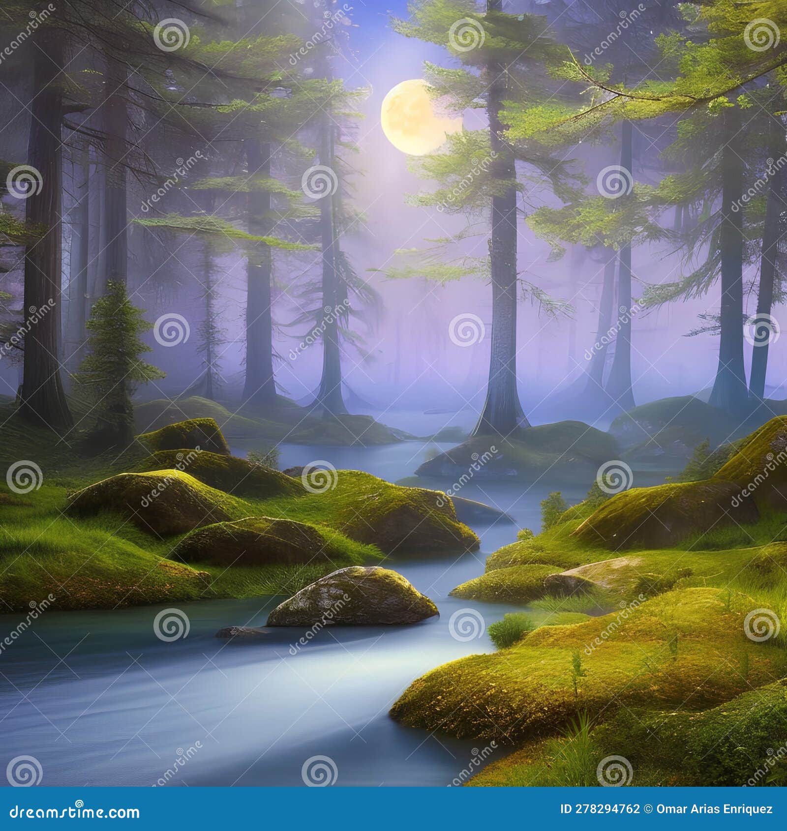 415 Enchanted Moonlit Forest: A Mystical And Enchanting Background ...